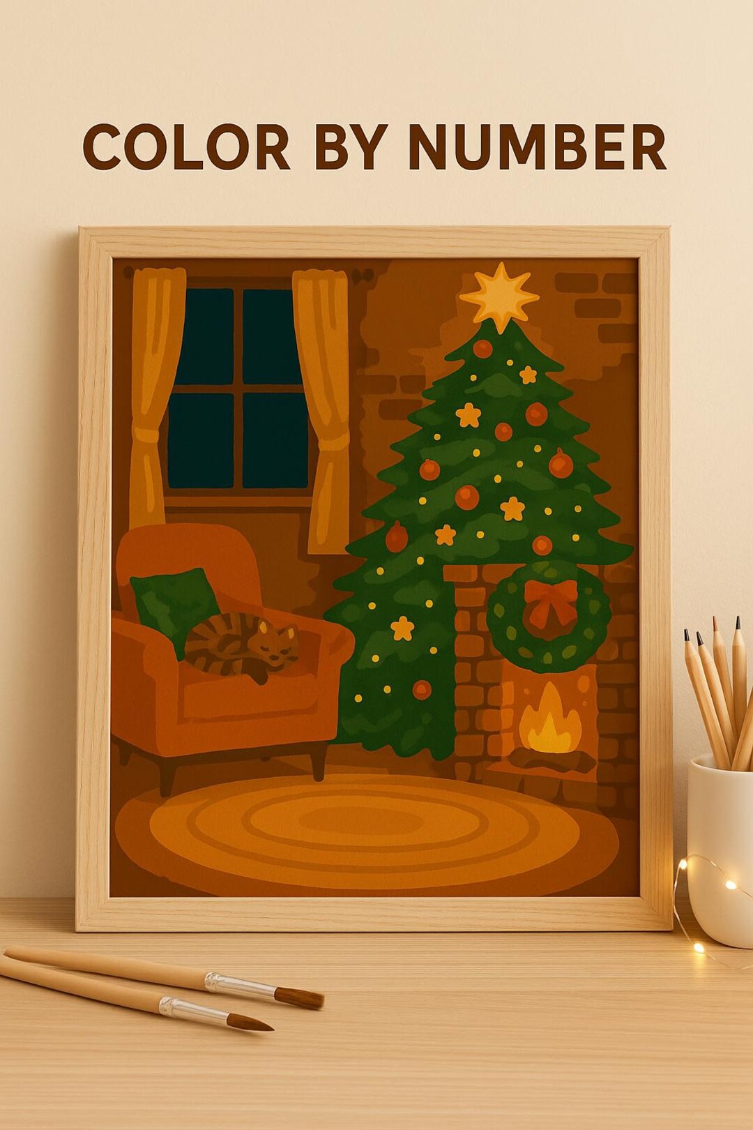 Cozy Christmas "color by Number" | Printable Painting Kit for Kids ...