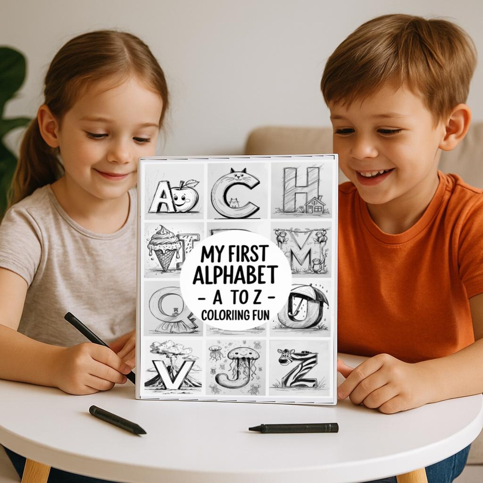 Alphabet Coloring Book: A-Z Animals & Letters Activity (PDF Download ...