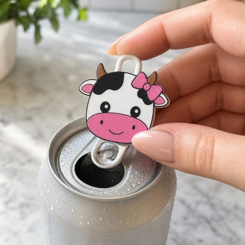 Kawaii Cow Bundle STL Files | Can Opener, Earrings, Bookmark, Straw ...