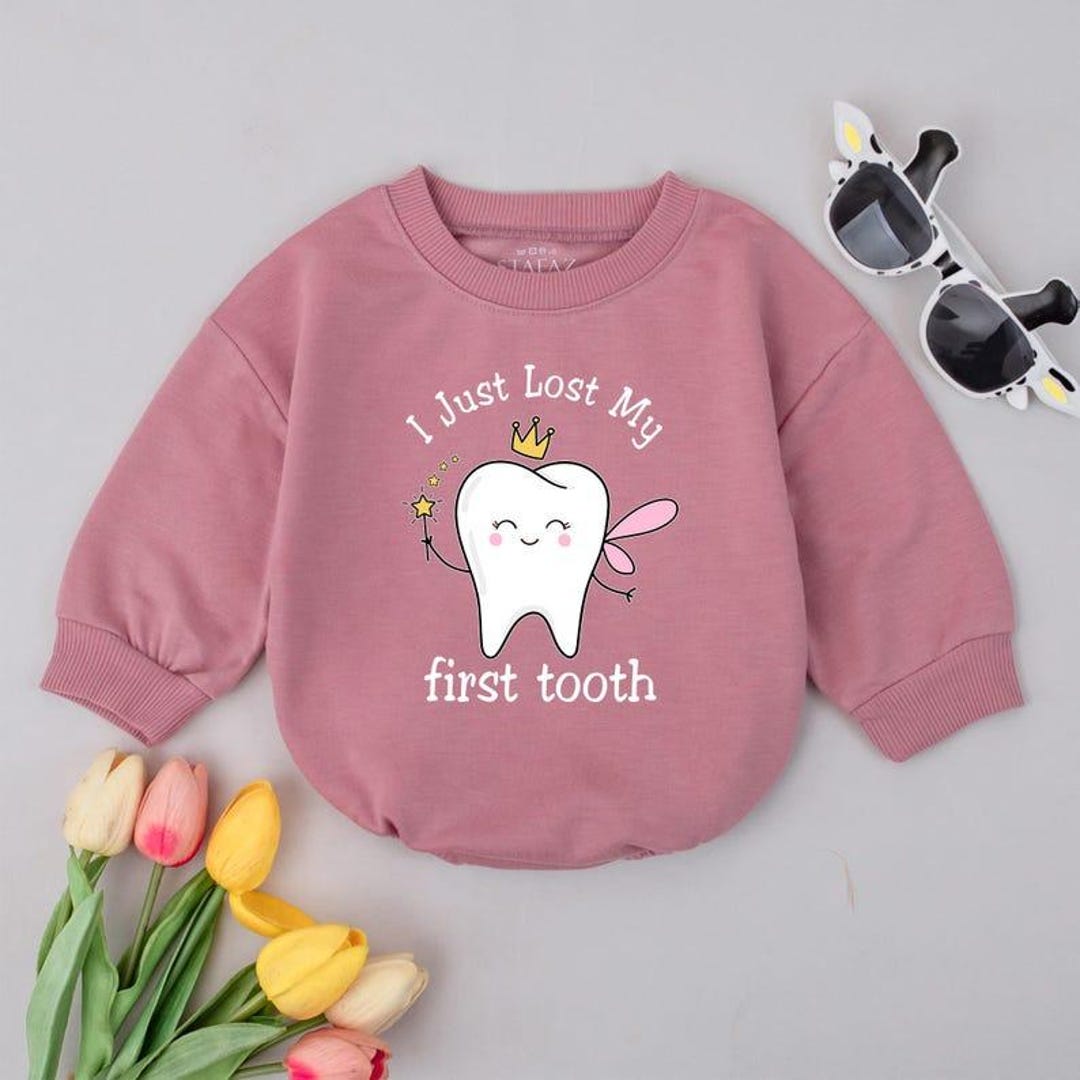 First Lost Tooth Romper, Girl First Tooth Outfit, Milestone Tooth Shirt ...