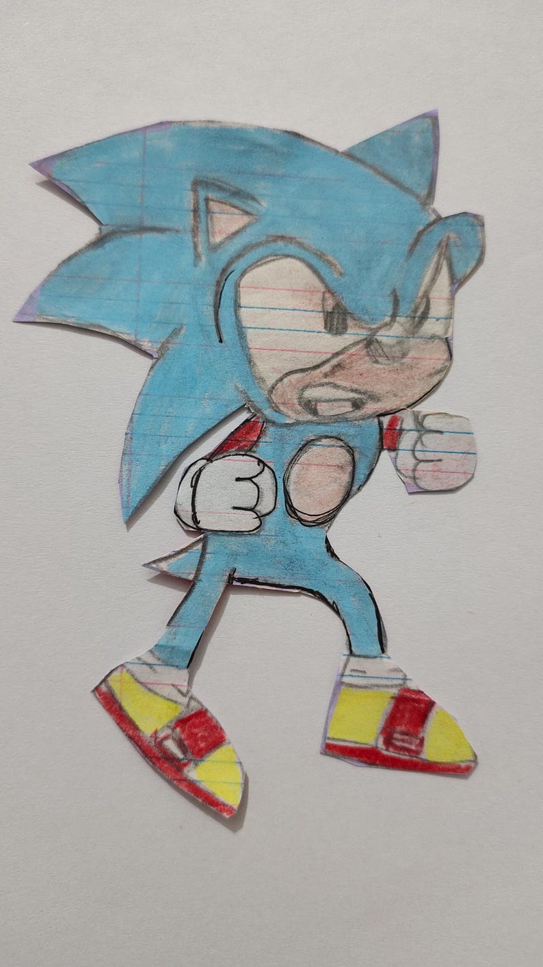 Knuckles Fan Art Drawing | Hand-drawn Sonic Character | Printable ...