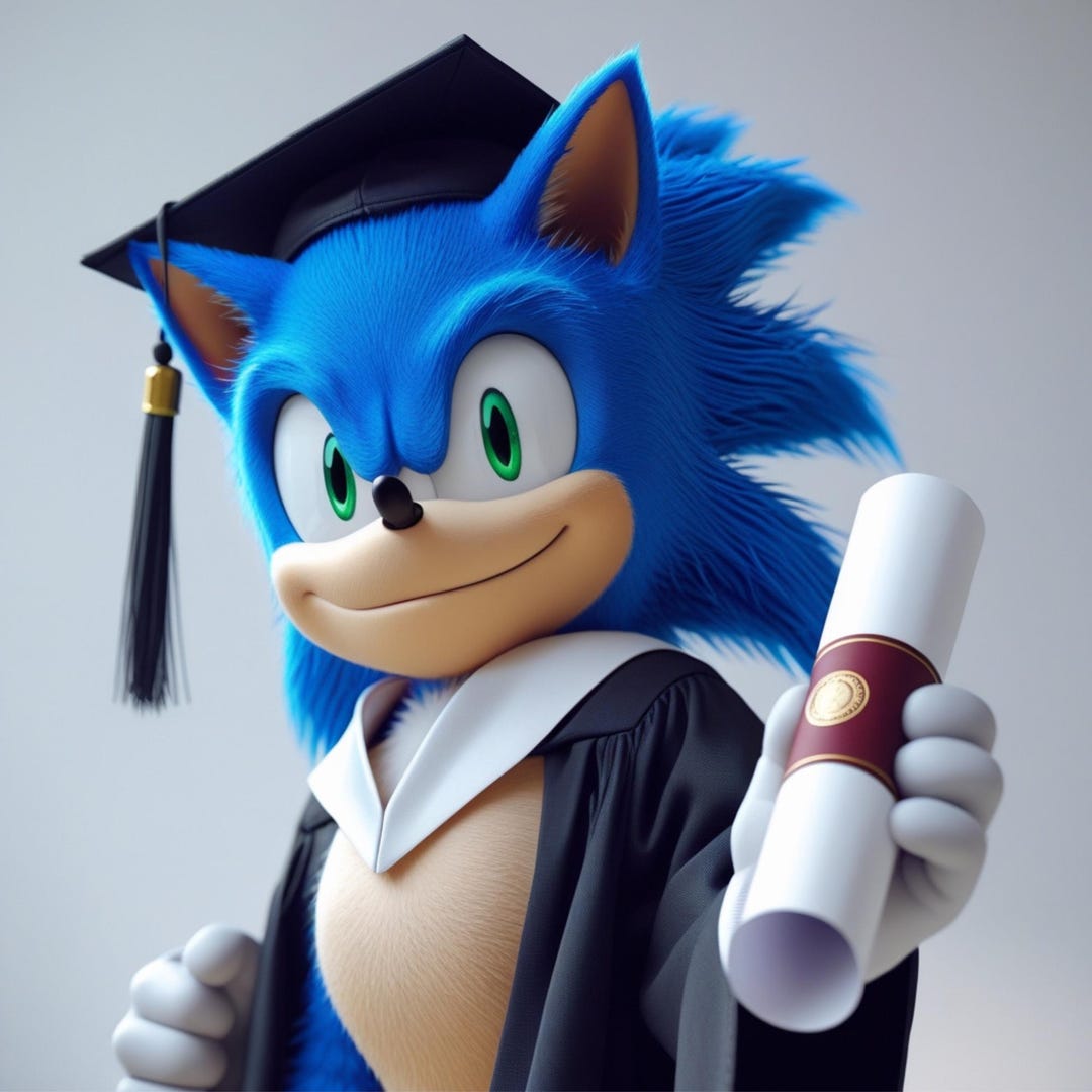 Graduate Sonic Character | Sonic Cartoon | PNG File | - Etsy