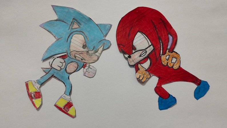 Knuckles Fan Art Drawing | Hand-drawn Sonic Character | Printable ...