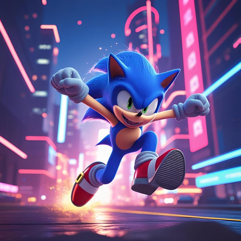 Sonic the Hedgehog Poster: Printable Digital Wall Art (PNG Download) - Etsy