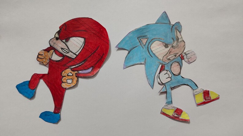 Knuckles Fan Art Drawing | Hand-drawn Sonic Character | Printable ...