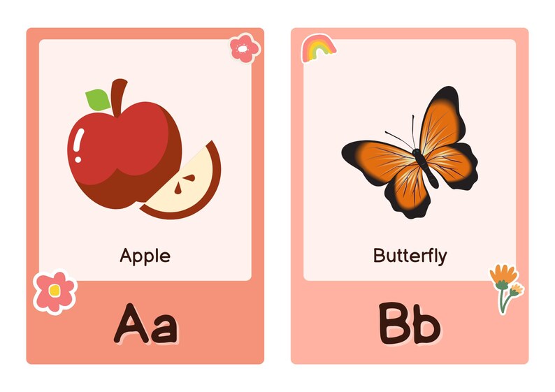 Alphabet Flashcards: A to Z Printable Learning Cards (digital Download ...