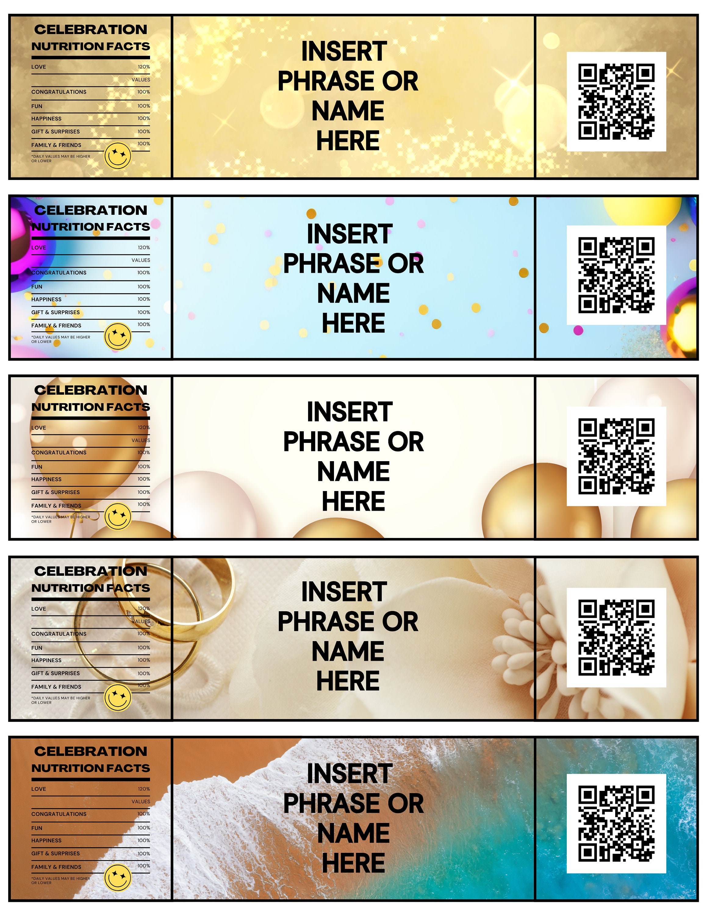 Water Bottle Labels, Party, Graduation, Wedding, Party Water Bottle ...