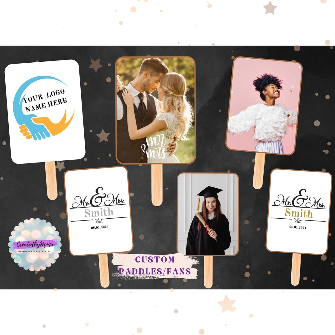 Custom Face Fans With Handles: Personalized Party & Wedding Favors - Etsy
