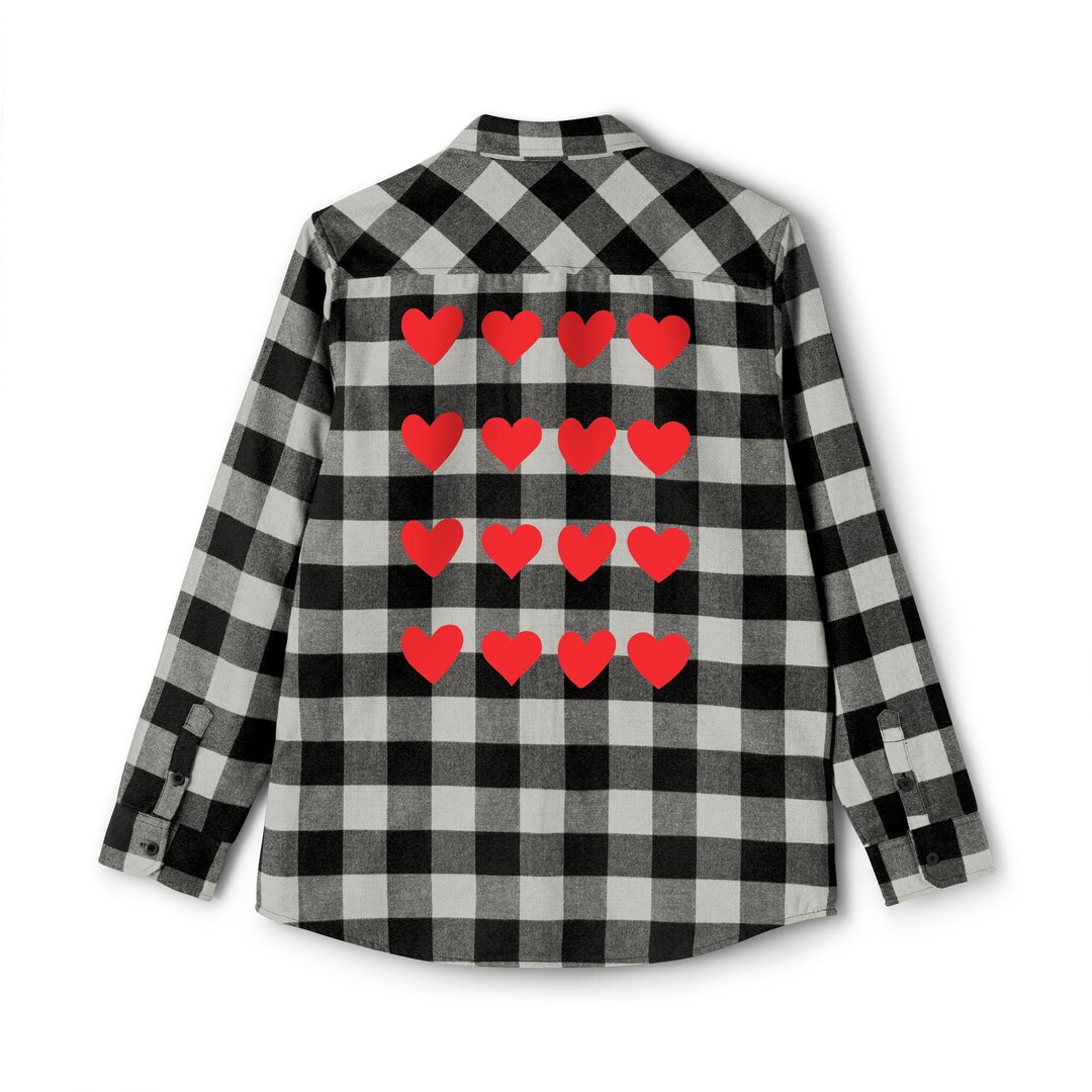Heart Flannel Shirt, Valentine's Day Button Up, Family Matching Shirt ...