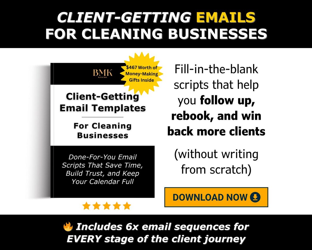Cleaning Business Email Templates | Done-for-you Client Emails to ...