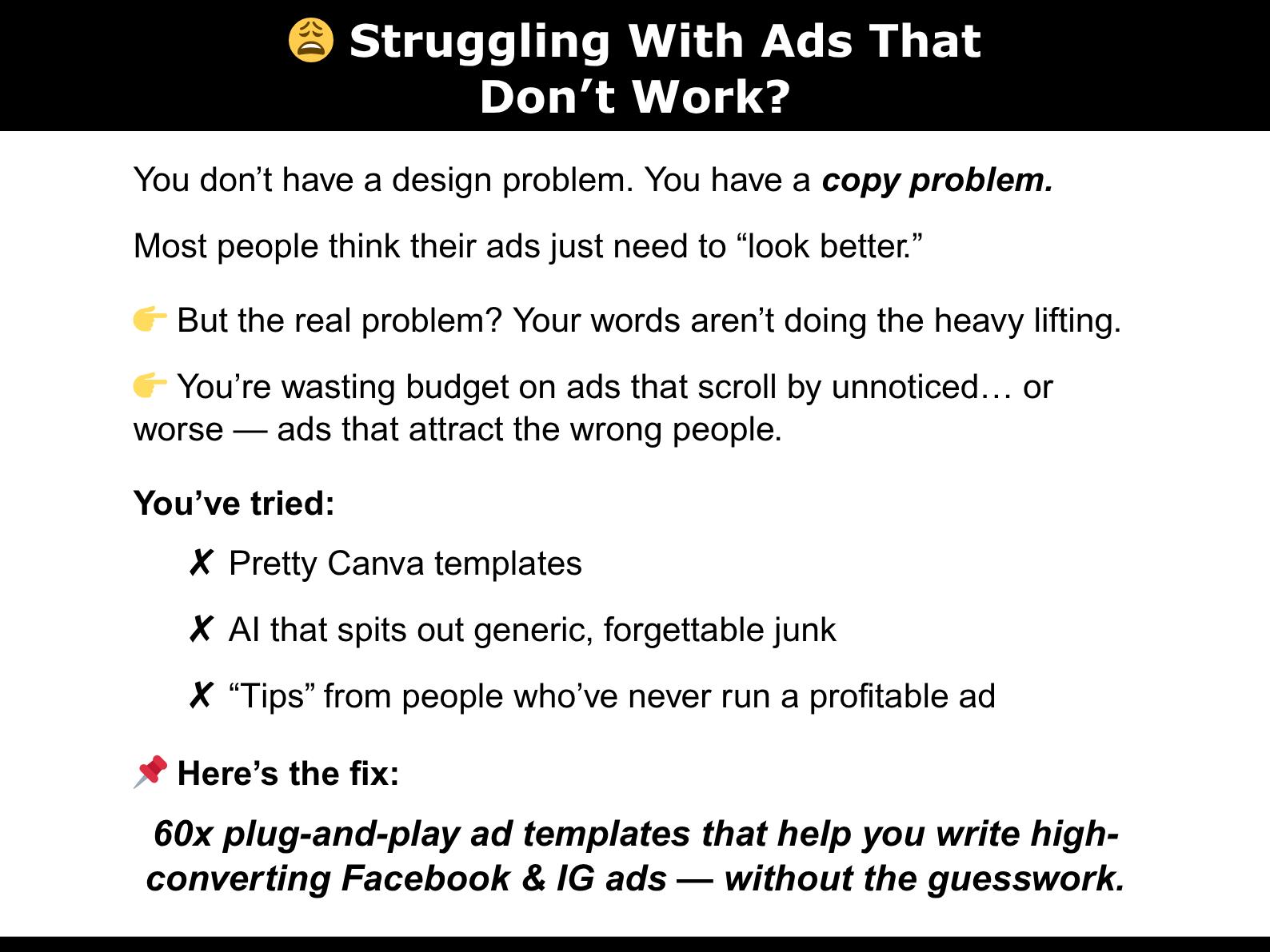 Facebook & Instagram Ad Copy Templates, Fill-in-the-blank Writing Tools ...