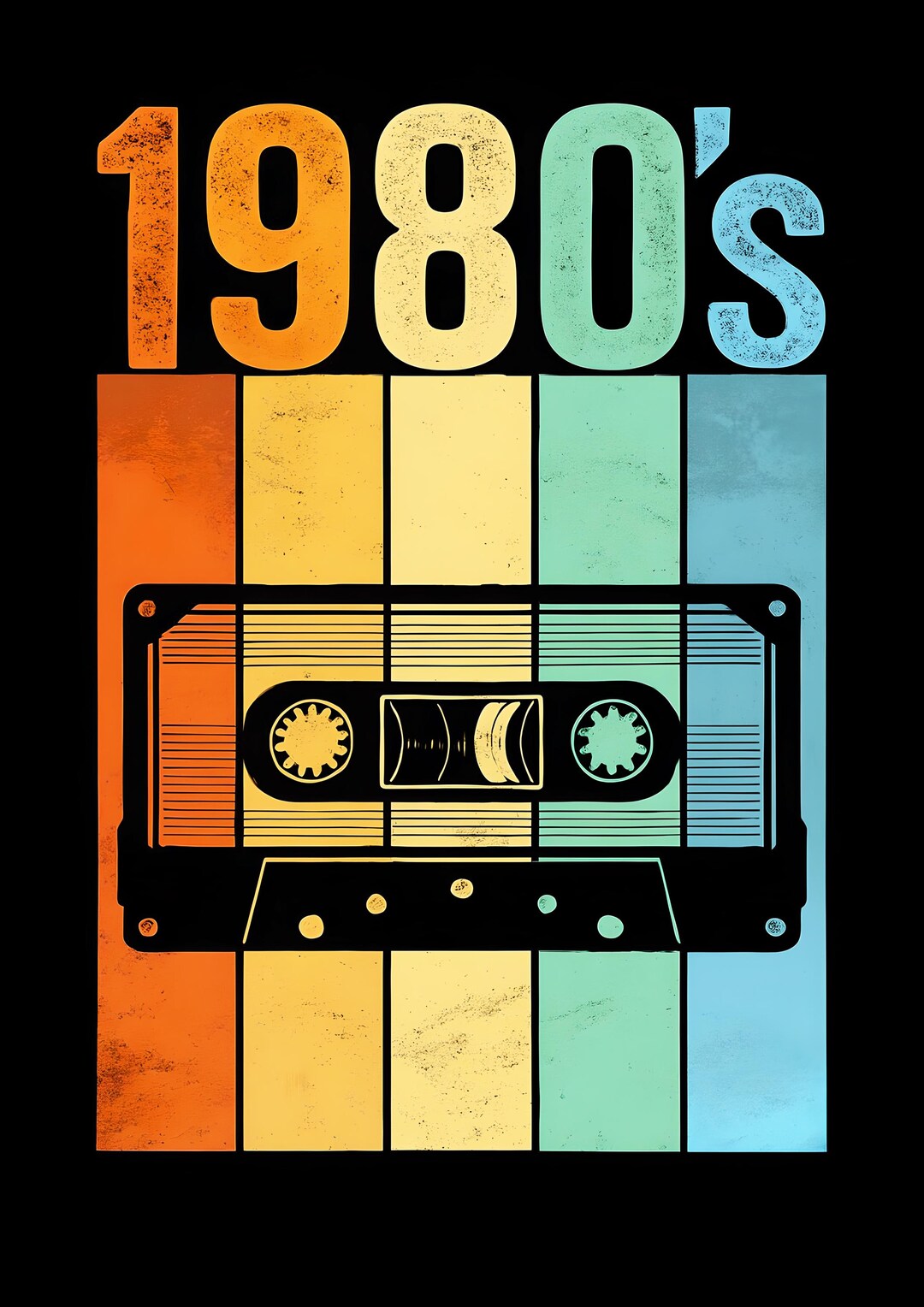 Retro Style Poster Depicting the 1980's - Etsy