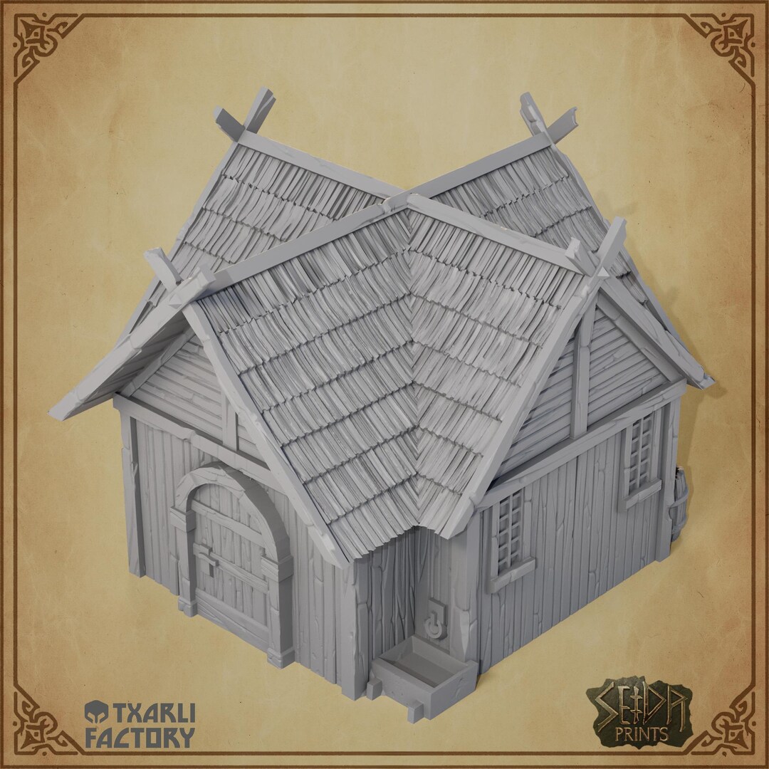 Medieval Village House 05 • Fantasy Tabletop Buildings • Village Houses ...