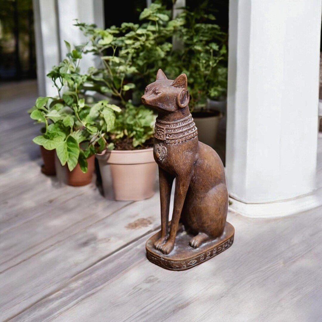 Resin Bastet Cat Statue – Egyptian Goddess Decor - Etsy