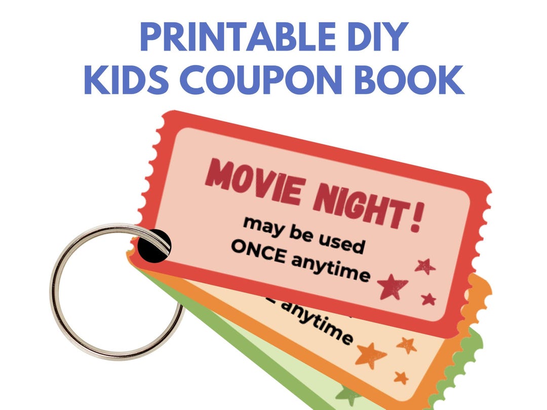 Printable Kids Reward Coupons: Fun Activity Tickets (digital Download ...