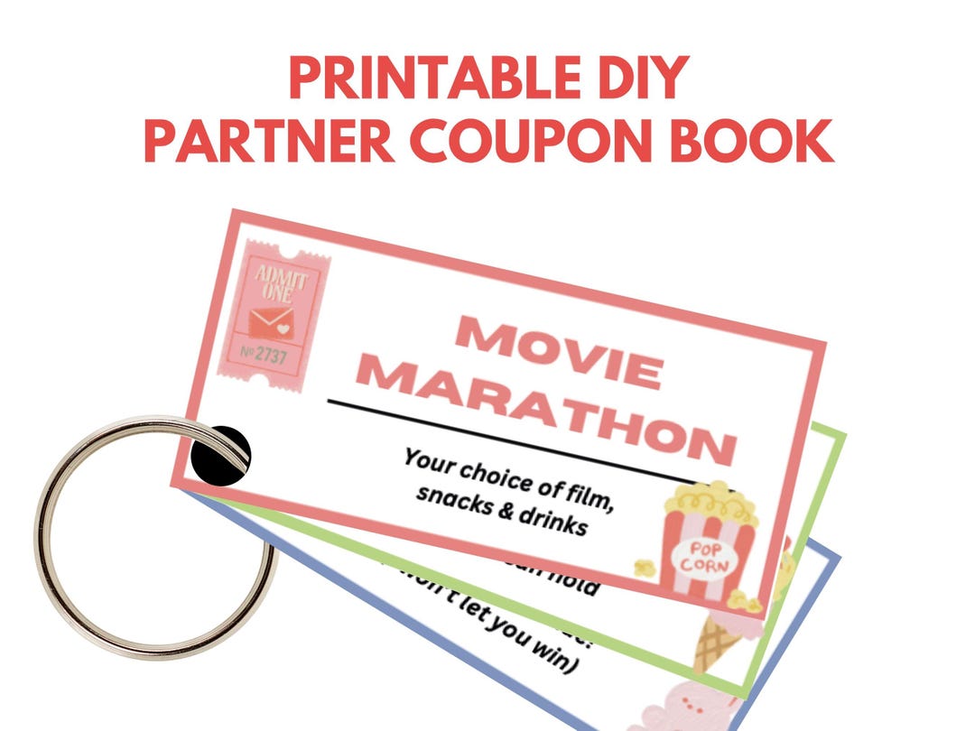 Printable Love Coupon Book, DIY Gift (digital Download), Tickets ...