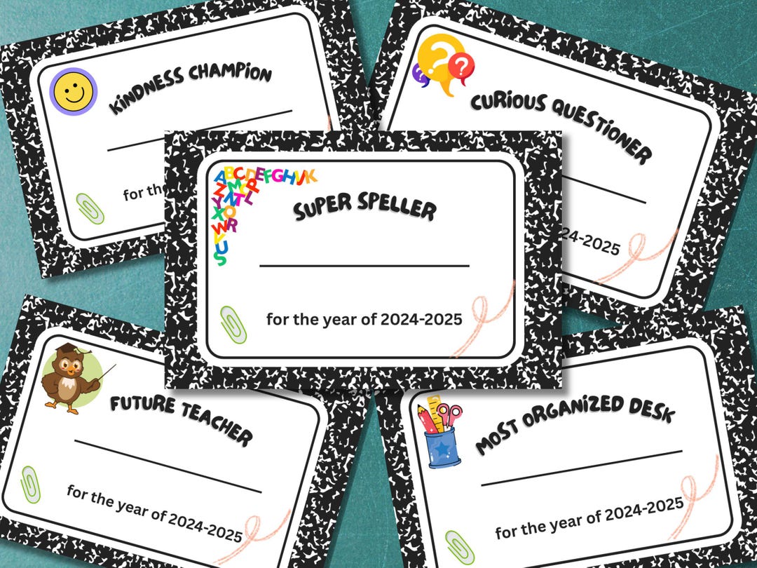 Student Superlative Awards, End of School Year Awards, Teacher ...