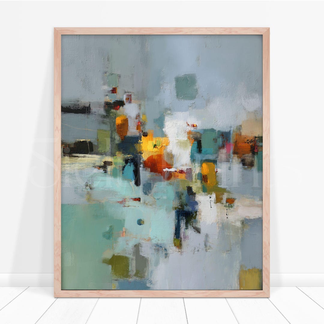 Luxury Muted Abstract Oil Painting Style Printable Wall Art for Modern ...