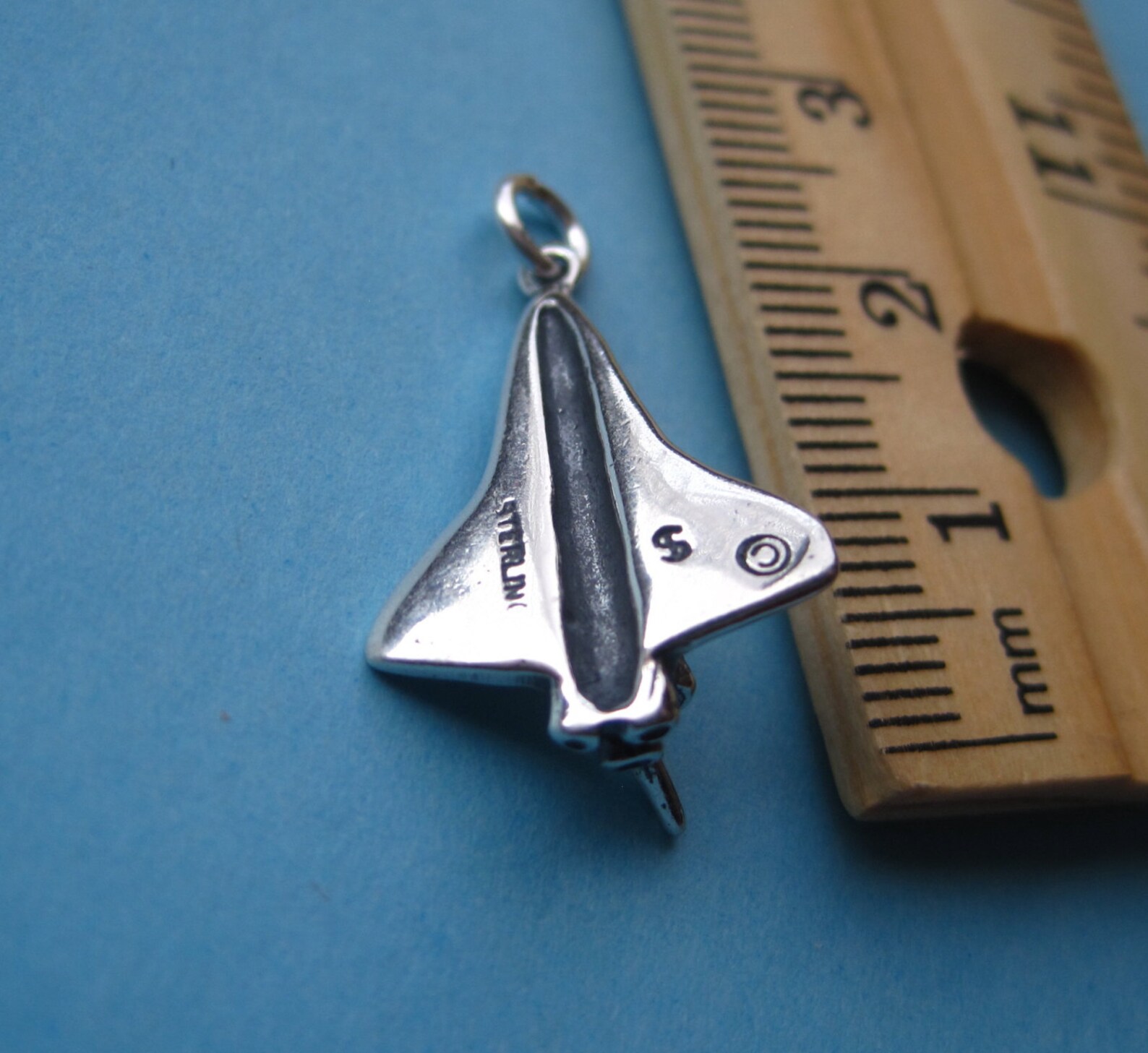 Sterling Silver Space Shuttle Pendant Charm - Etsy