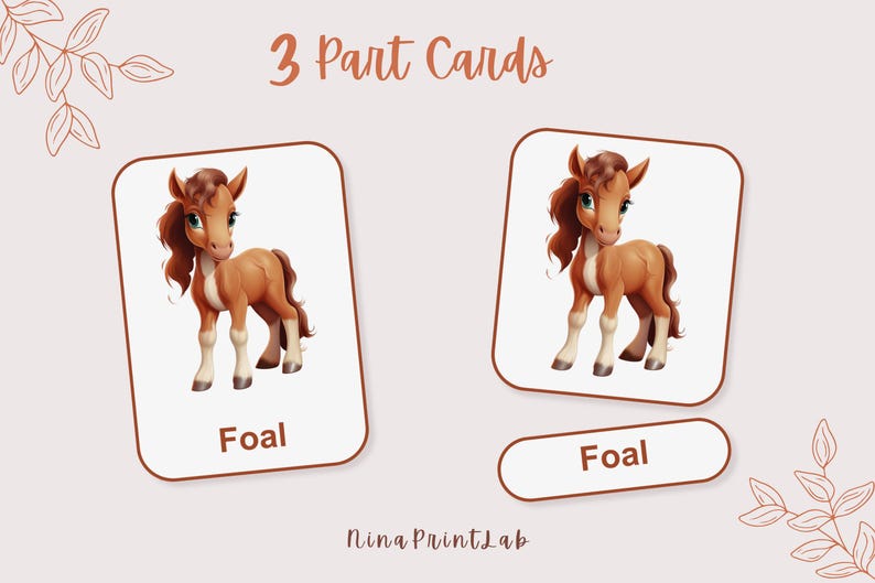 20 Printable Baby Animals Flashcards, Montessori, Preschool ...