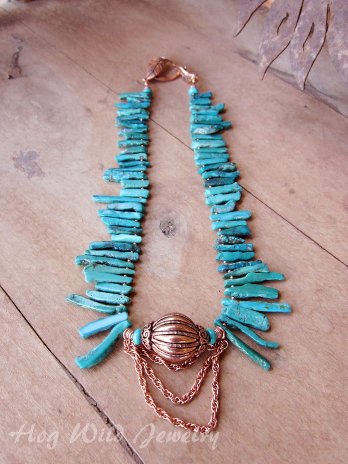 Southwest Turquoise Stick Copper Necklace Women's Artisan - Etsy UK
