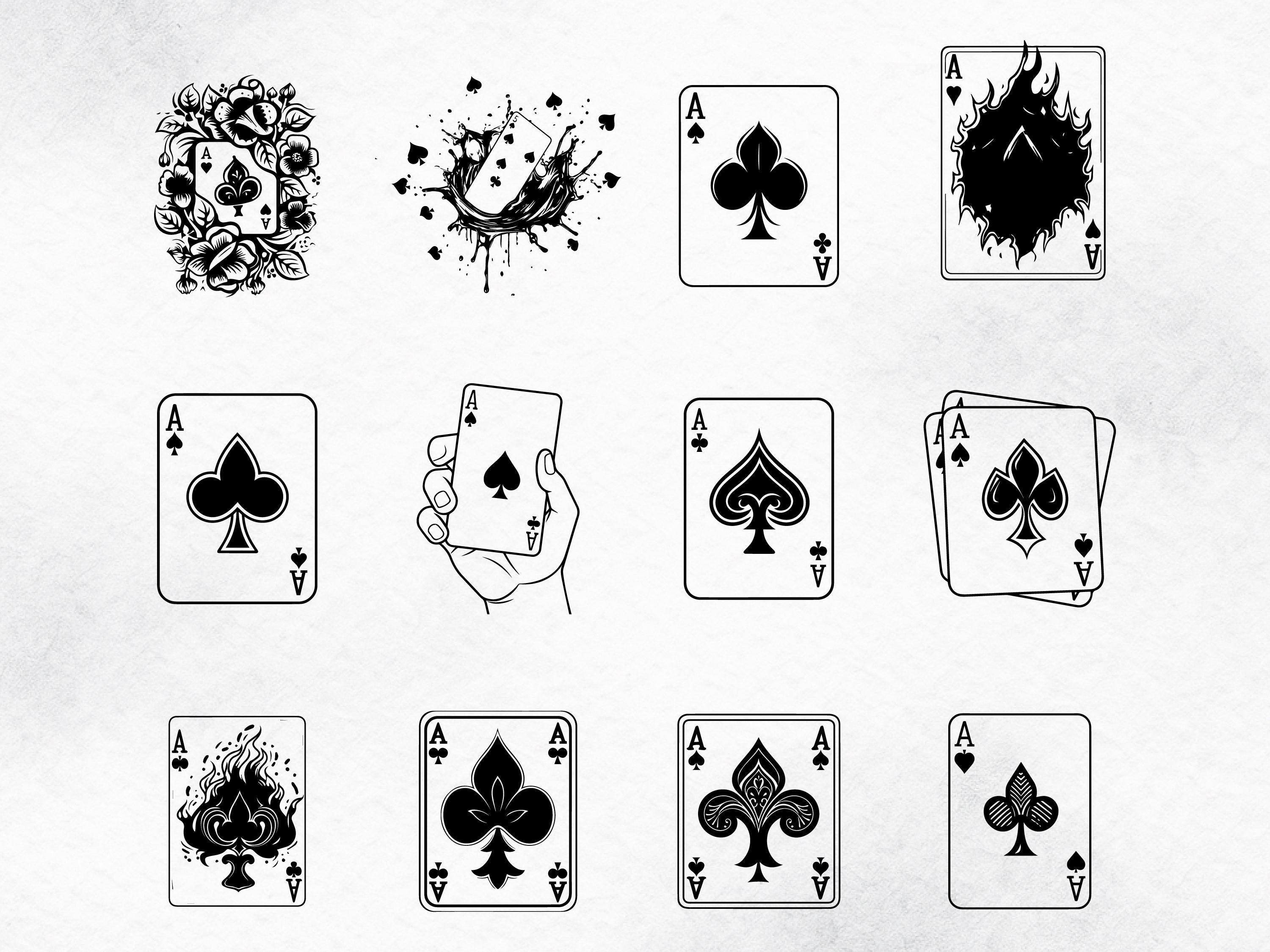 Playing Cards Silhouette SVG Bundle | Card Game SVG PNG Clipart, Cut ...