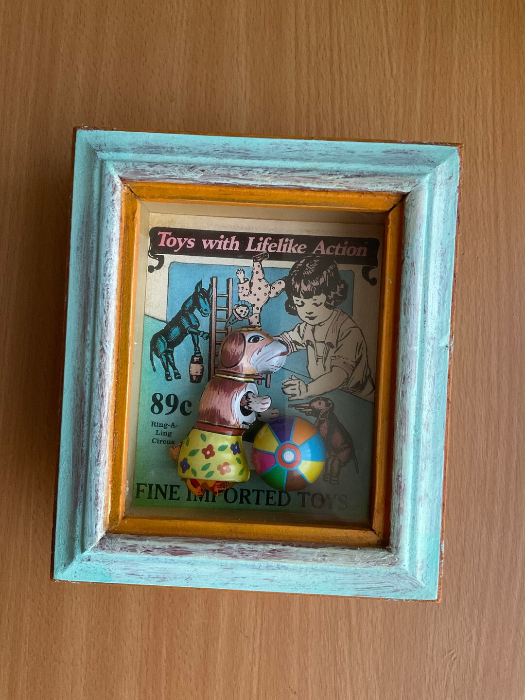Vandor Shadow Box Vintage Toy Puppy and Ball Collectible Home Decor - Etsy