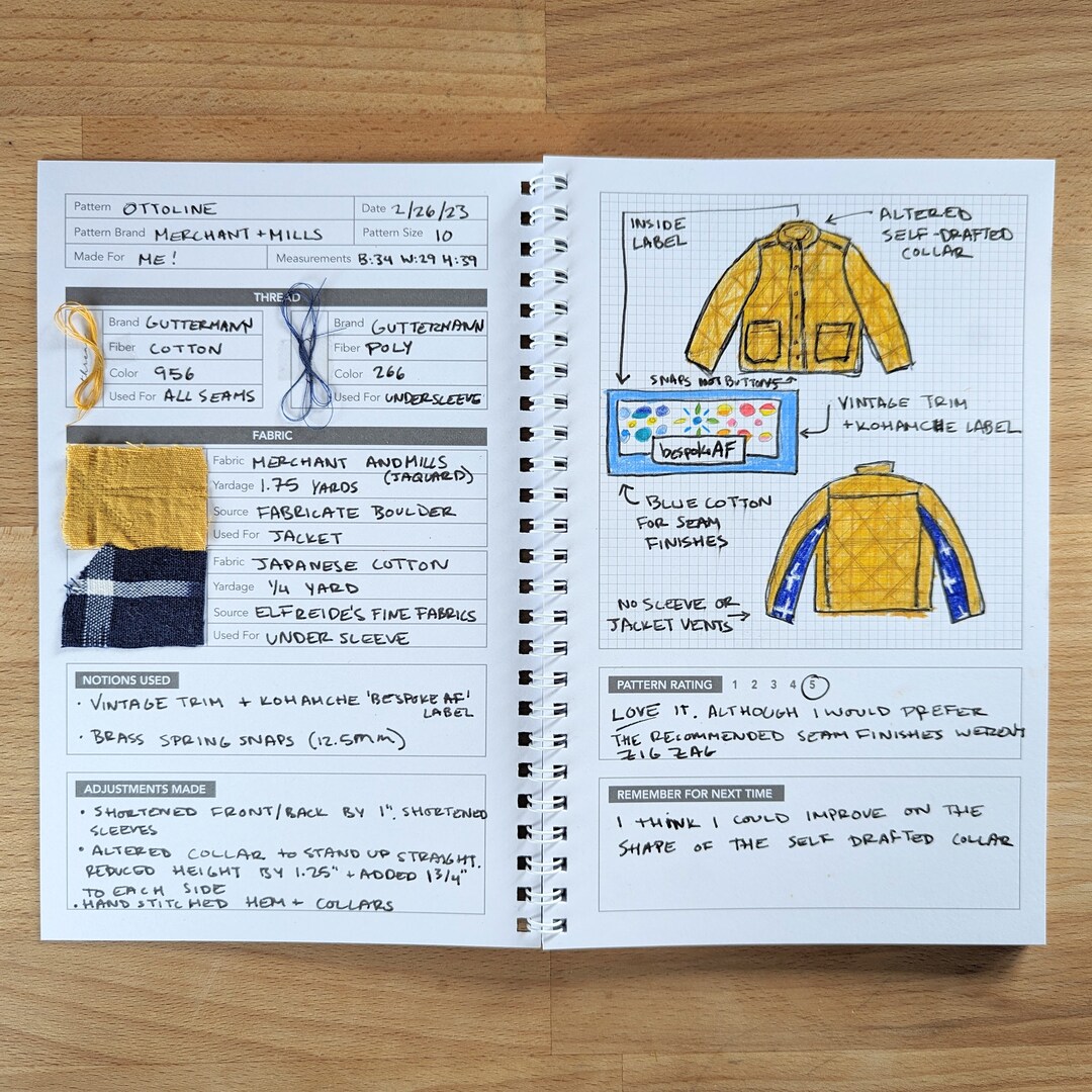 Sewing Journal / Planner / Notebook - Etsy