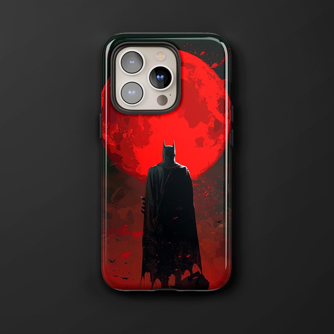Dark Hero iPhone Case, Red Moon Magsafe Phone Cover for iPhone 17 16 15 ...