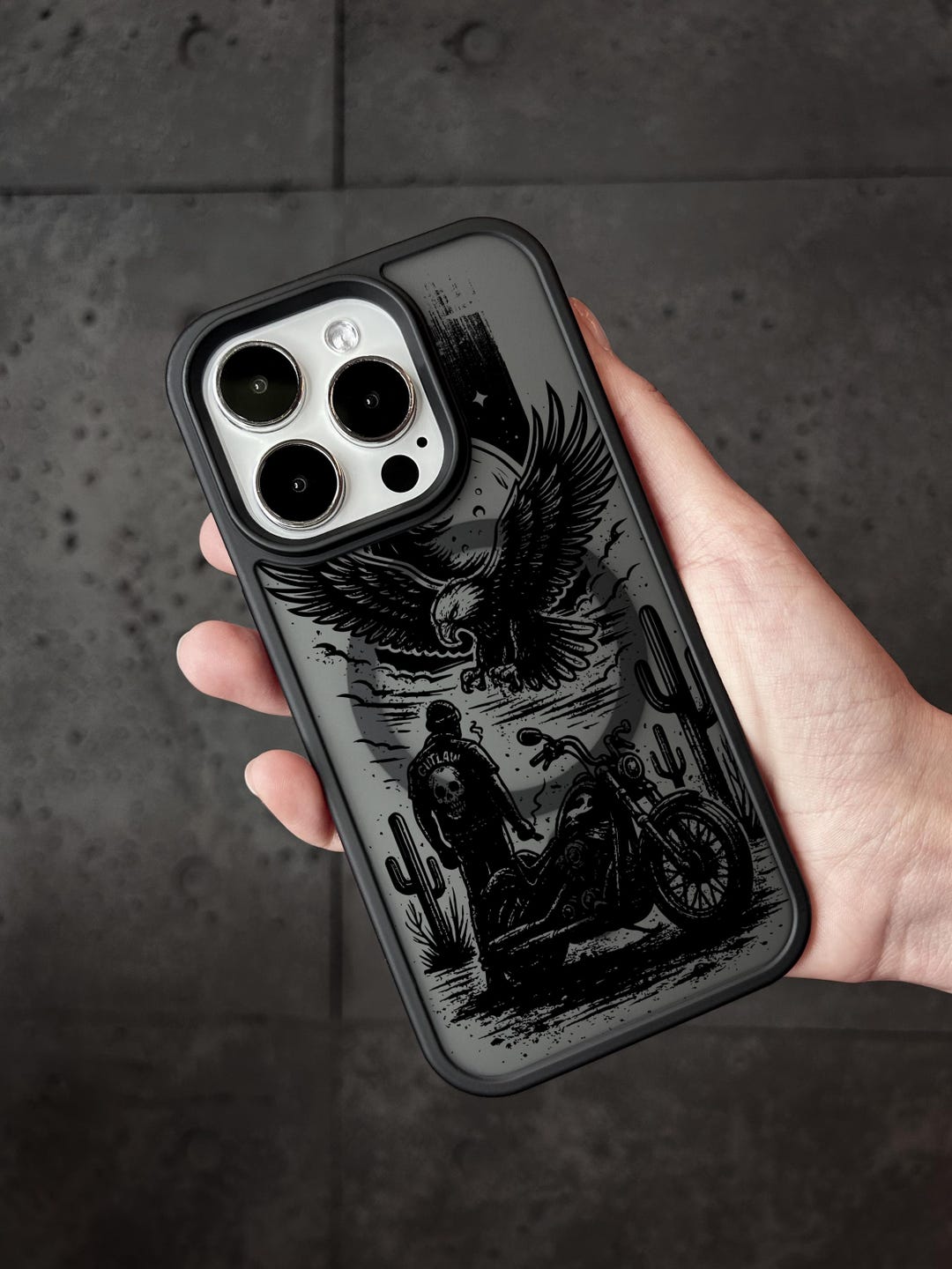 Eagle Rider iPhone 16 Pro Max Case, Biker Skull Desert Cover for iPhone ...