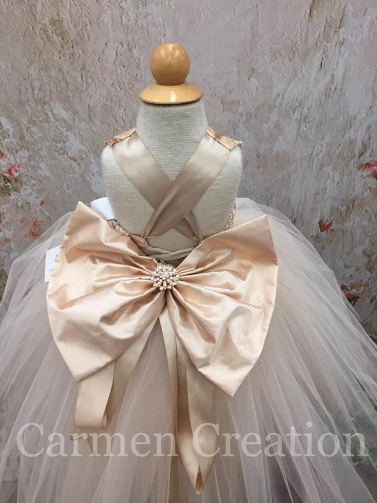 Mini Bride Flower Girl Dress Champagne/gold - Etsy