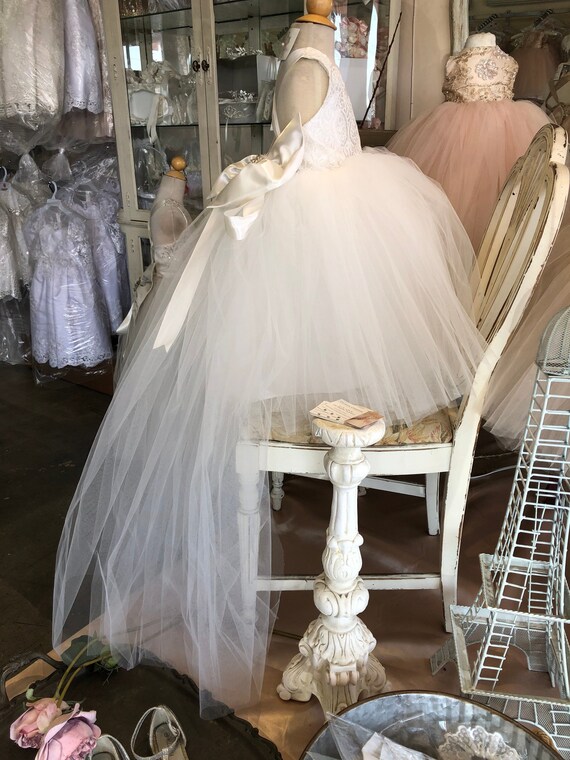 Mini Bride Flower Girl Dress With 20 Inch Train - Etsy