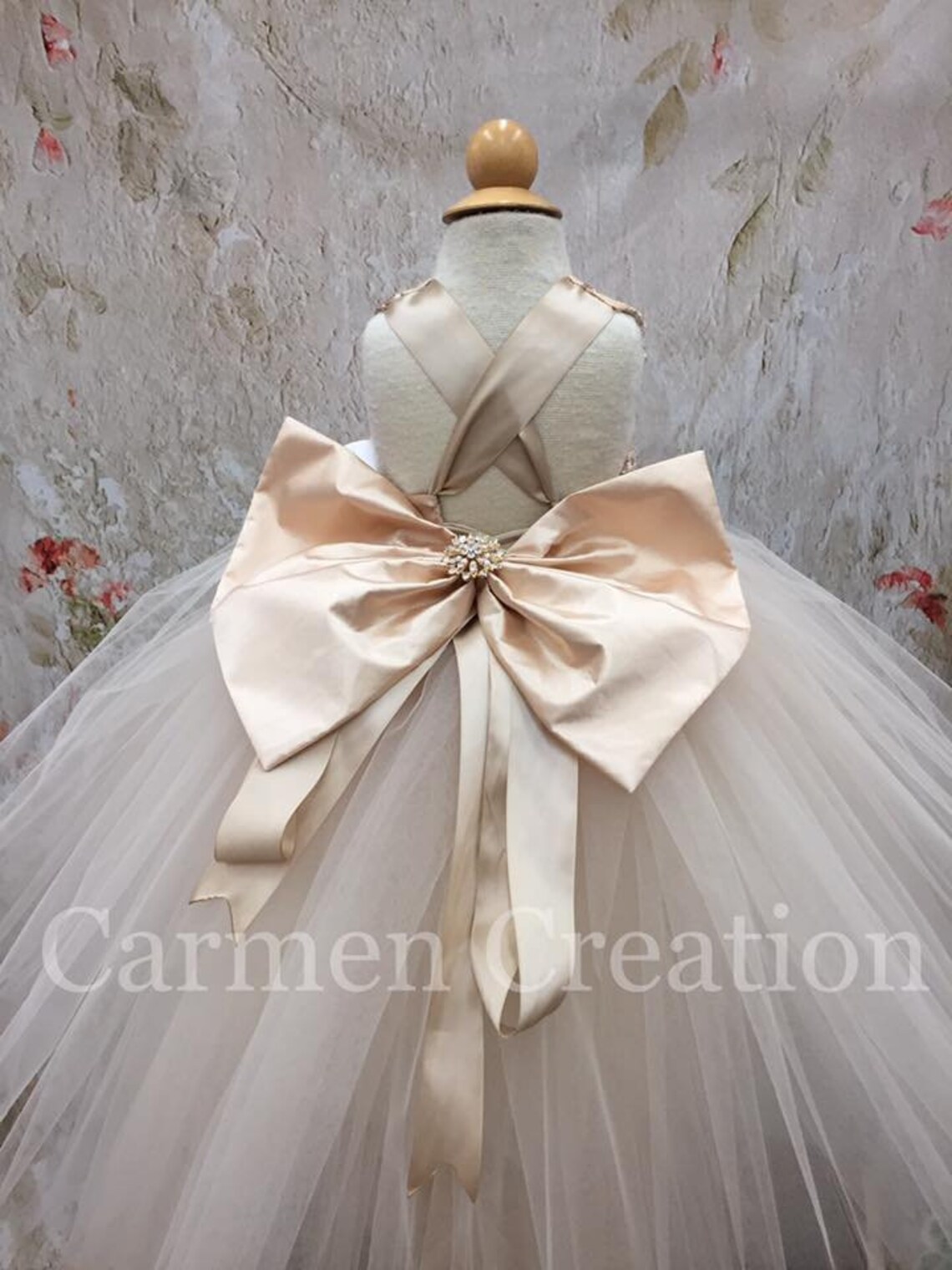 Mini Bride Flower Girl Dress Champagne/gold - Etsy