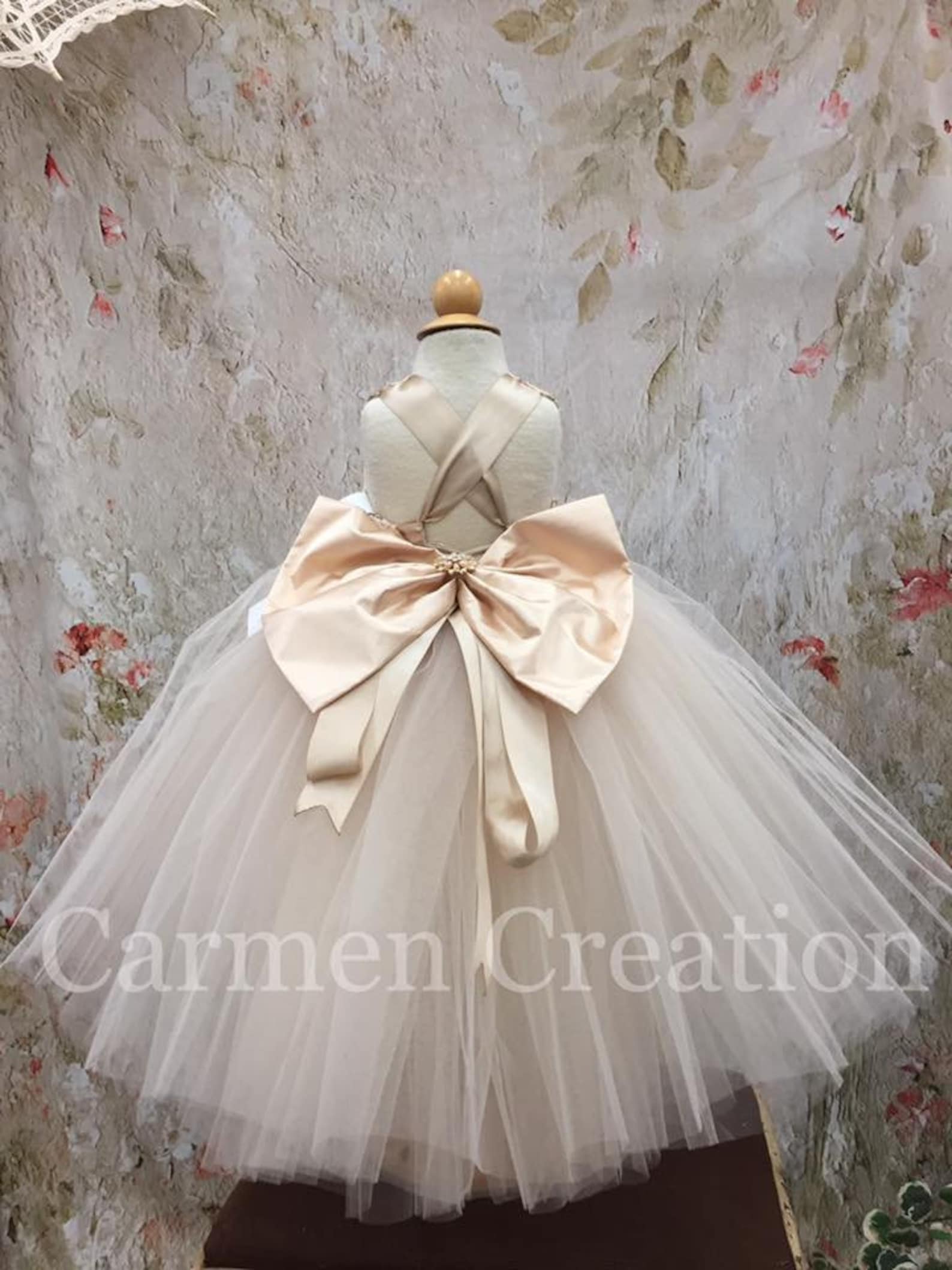 Mini Bride Flower Girl Dress Champagne/gold - Etsy