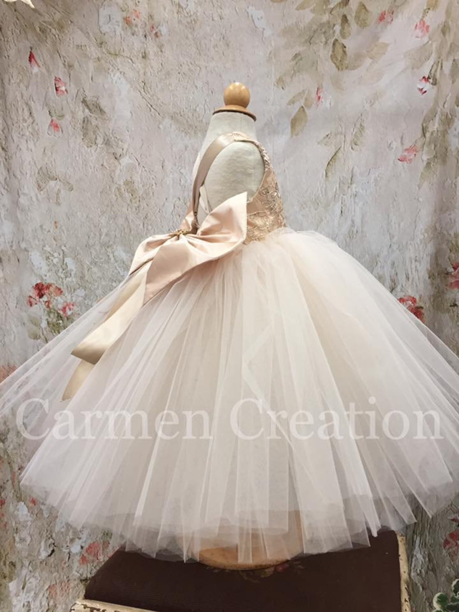 Mini Bride Flower Girl Dress Champagne/gold - Etsy