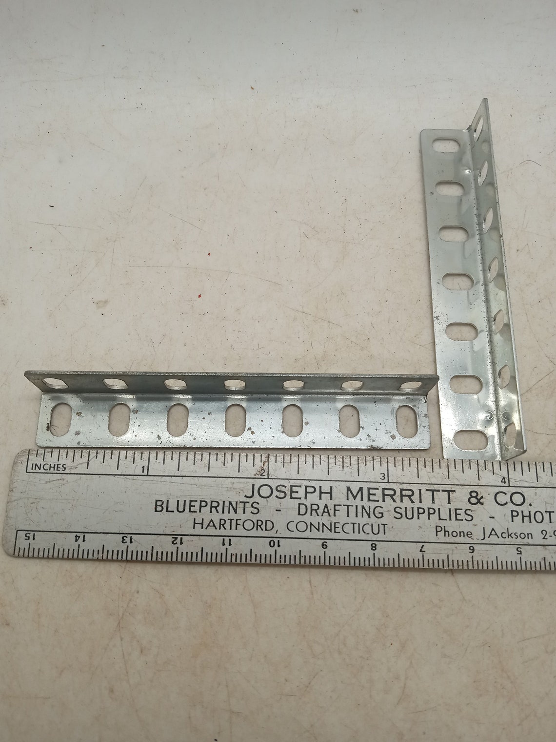 Vintage 3" Right Angle Steel Girders Lot of 6 With Holes From 1950's ...