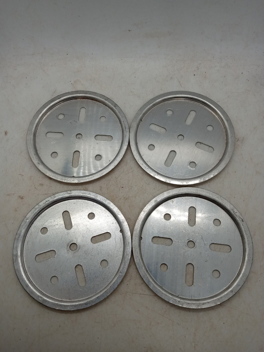 Vintage 2.5" 2 1/2 Inches Aluminum Round Turret Plates With Holes - Etsy