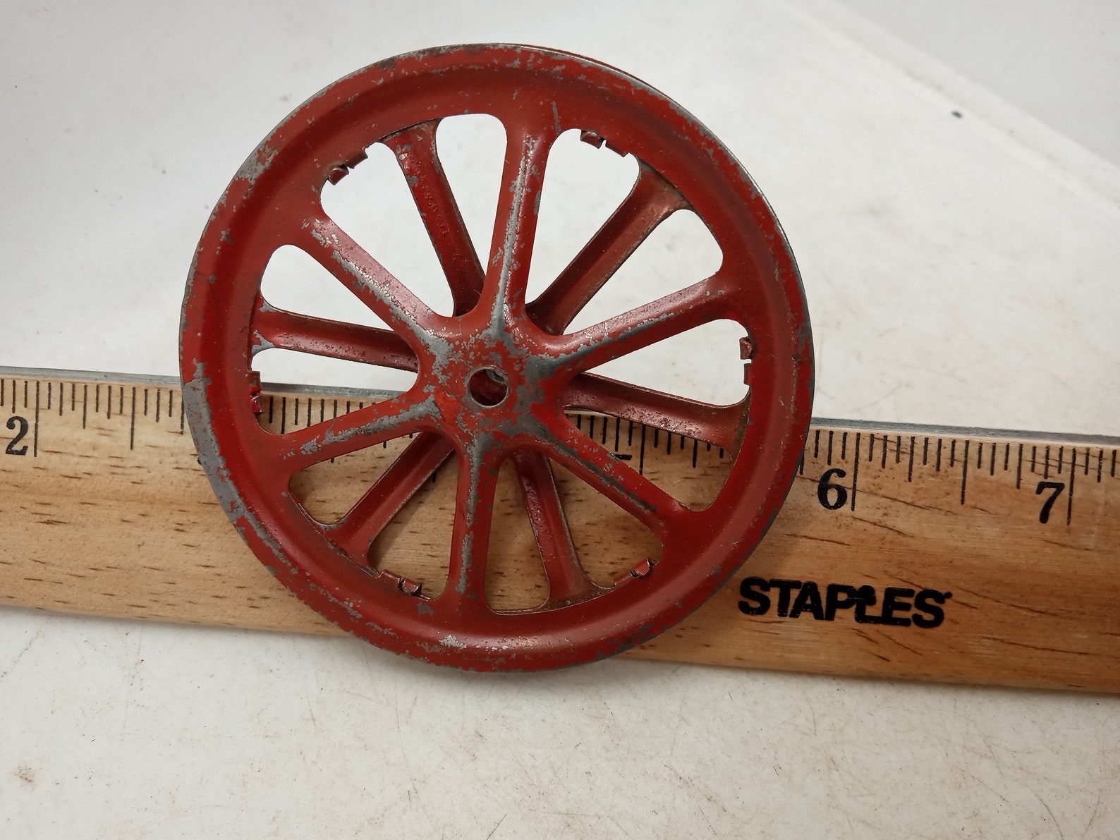 Vintage Spoked Wheels 2.75" Wagon Cart Wheels With Spokes Red Orange ...