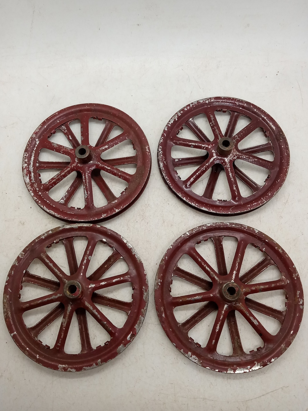 Vintage Wagon Wheels 2.75" Cart Wheel 2 3/4 In. Red Purple Painted ...