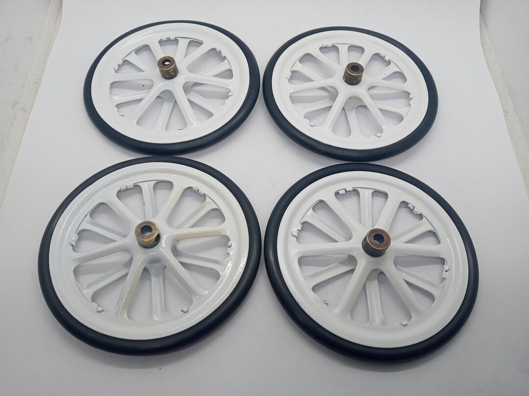Vintage Restored Wagon Wheels With Tires 2.75" Beautiful White Painted ...