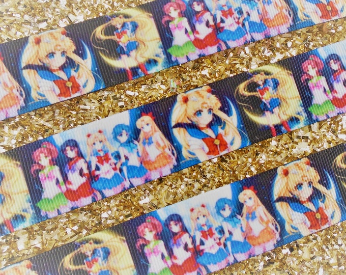 3 Yards 1 25mm Sailor Moon Ribbon Comes Rolled in 3 Yard Continuous Pc ...