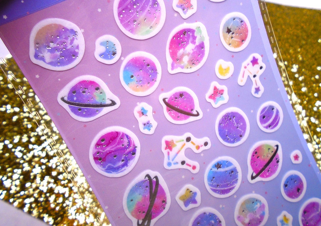 Kawaii Daiso Cute Moon Stars Stickers, 2 Sheets Snail Mail, Cards ...