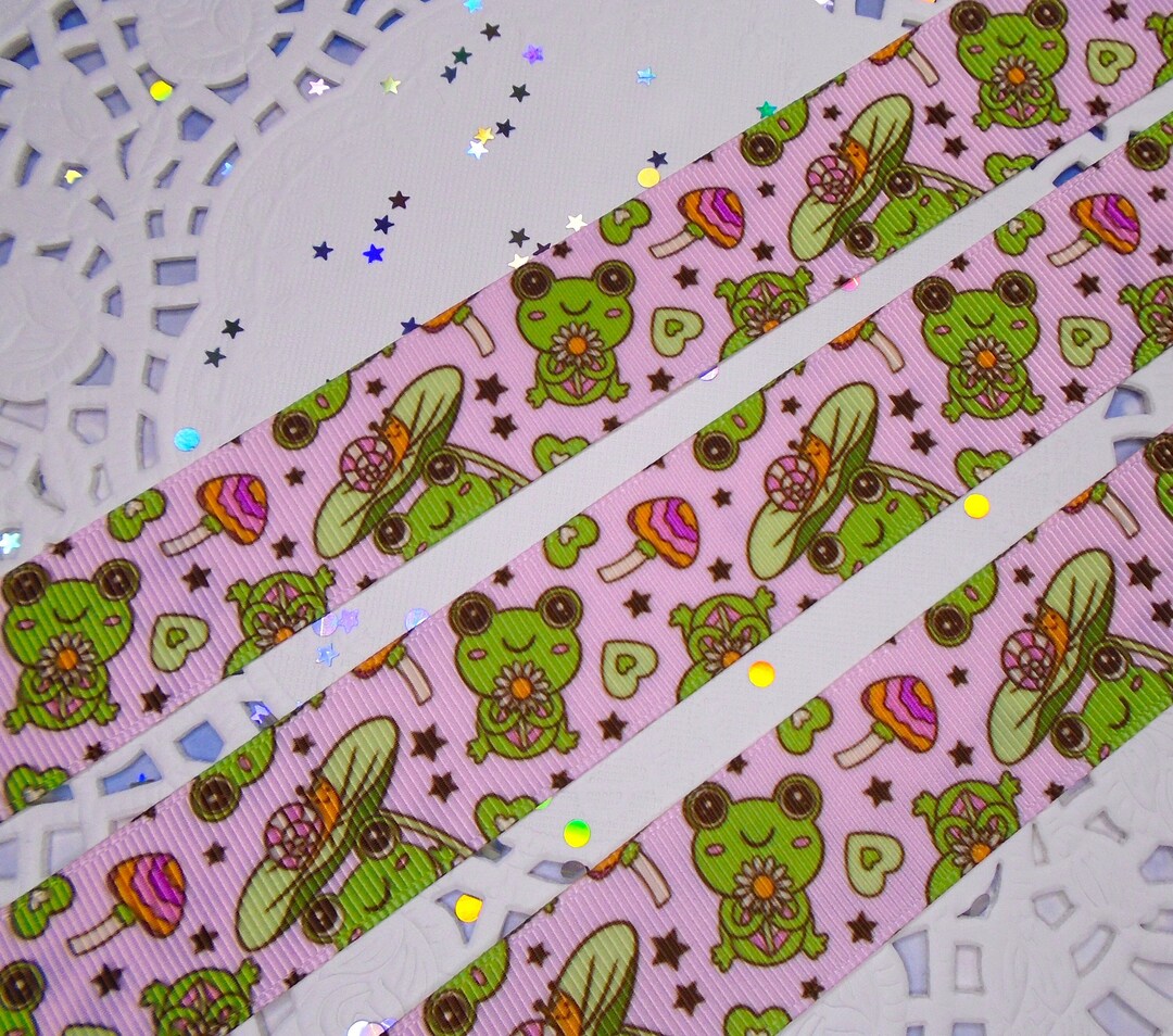 3 Yards 1 25mm Kawaii Frog Ribbon for Hairbows - Etsy