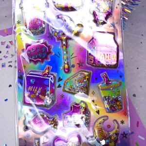 3D Kawaii Bubble Shaker Sticker Sheet for Snail Mail, Cards, Party ...