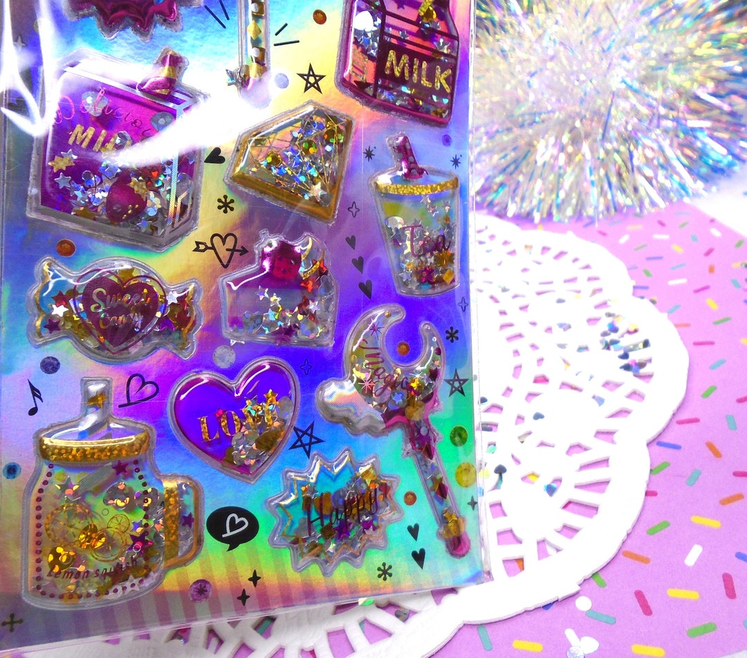 3D Kawaii Bubble Shaker Sticker Sheet for Snail Mail, Cards, Party ...