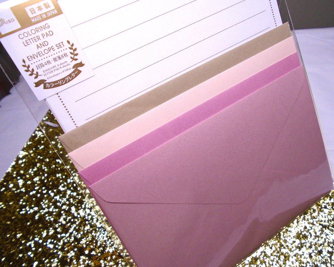 Kawaii 12 Pc. Letter Stationery Set Pastel Pinks Great for Scrapbooking ...