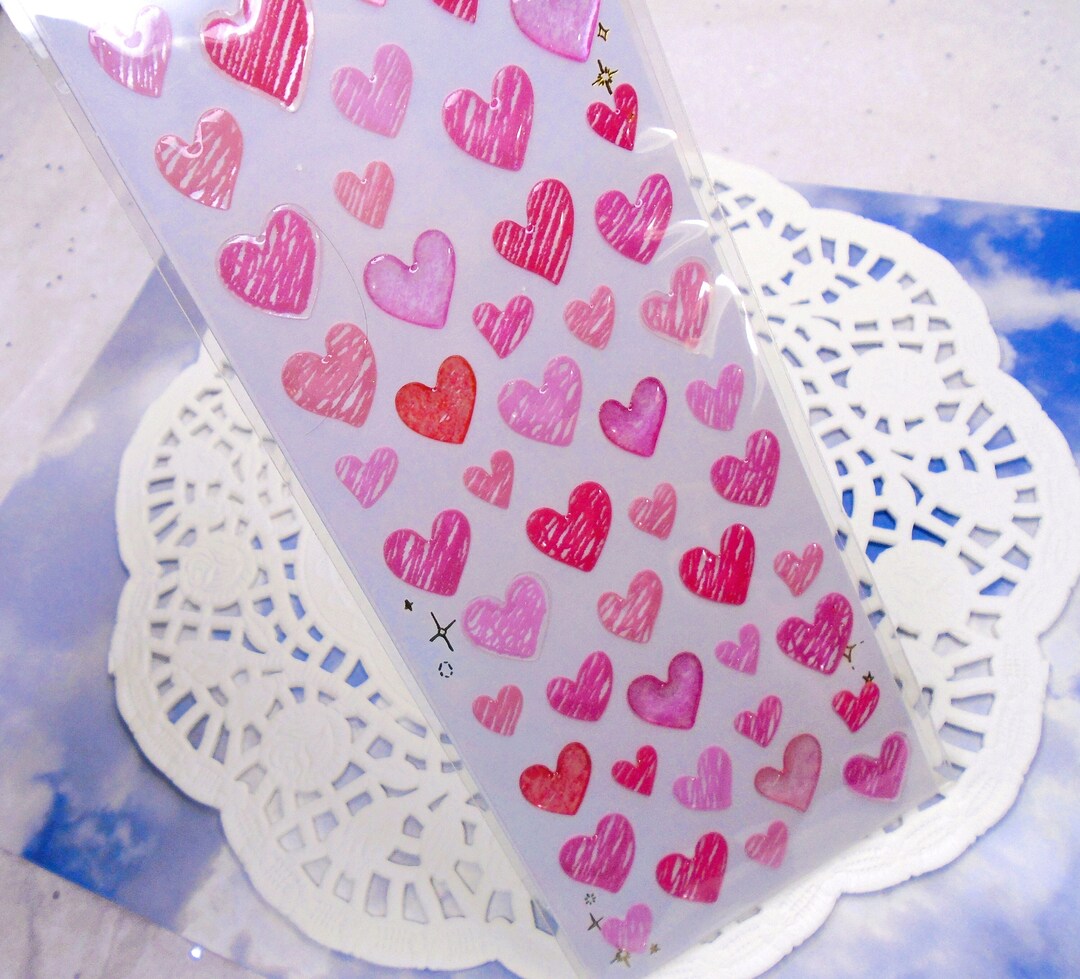 3D Kawaii Puffy Lovely Heart Epoxy Sticker Sheet for Snail - Etsy
