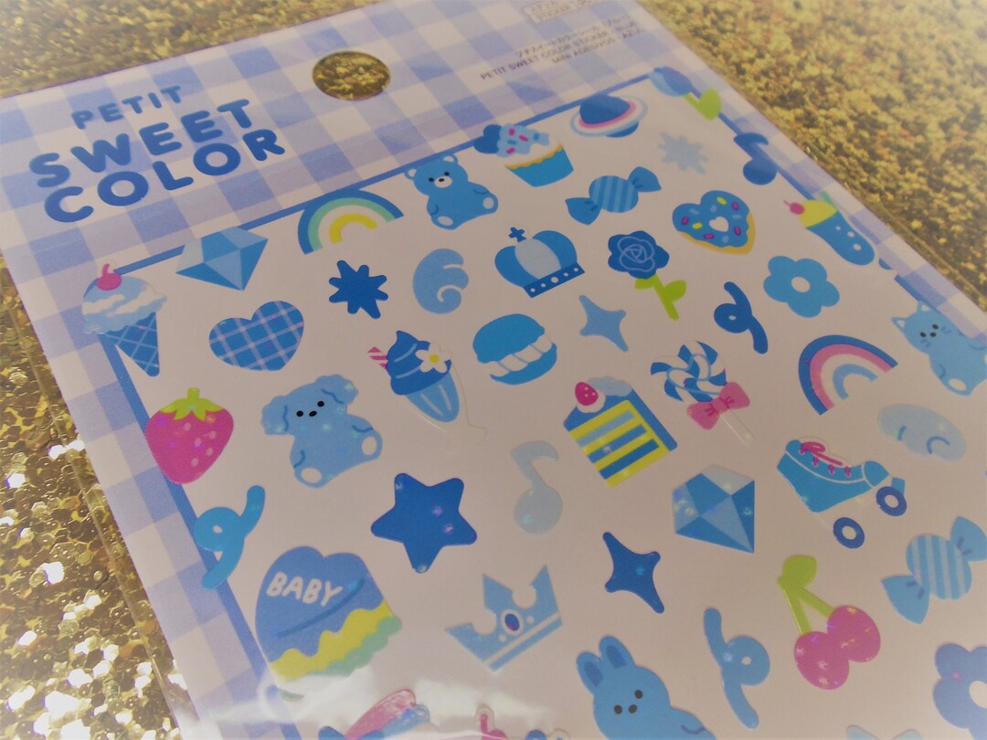 Petit Tiny SWEET COLOR Blue Sticker Sheet Snail Mail Cards - Etsy