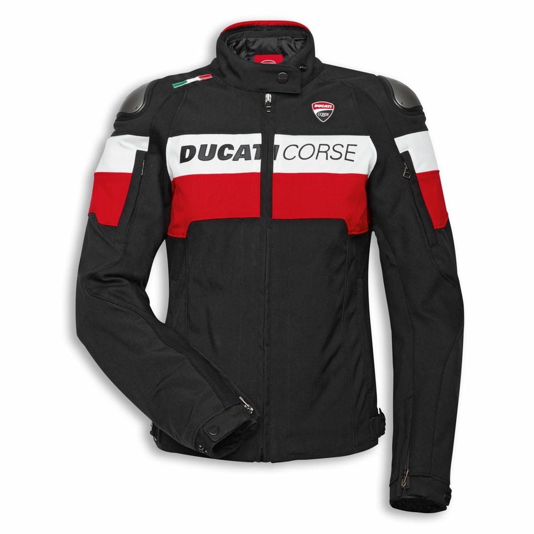 Ducati Corse Motorcycle Jacket Cordura Textile CE Armour Waterproof ...