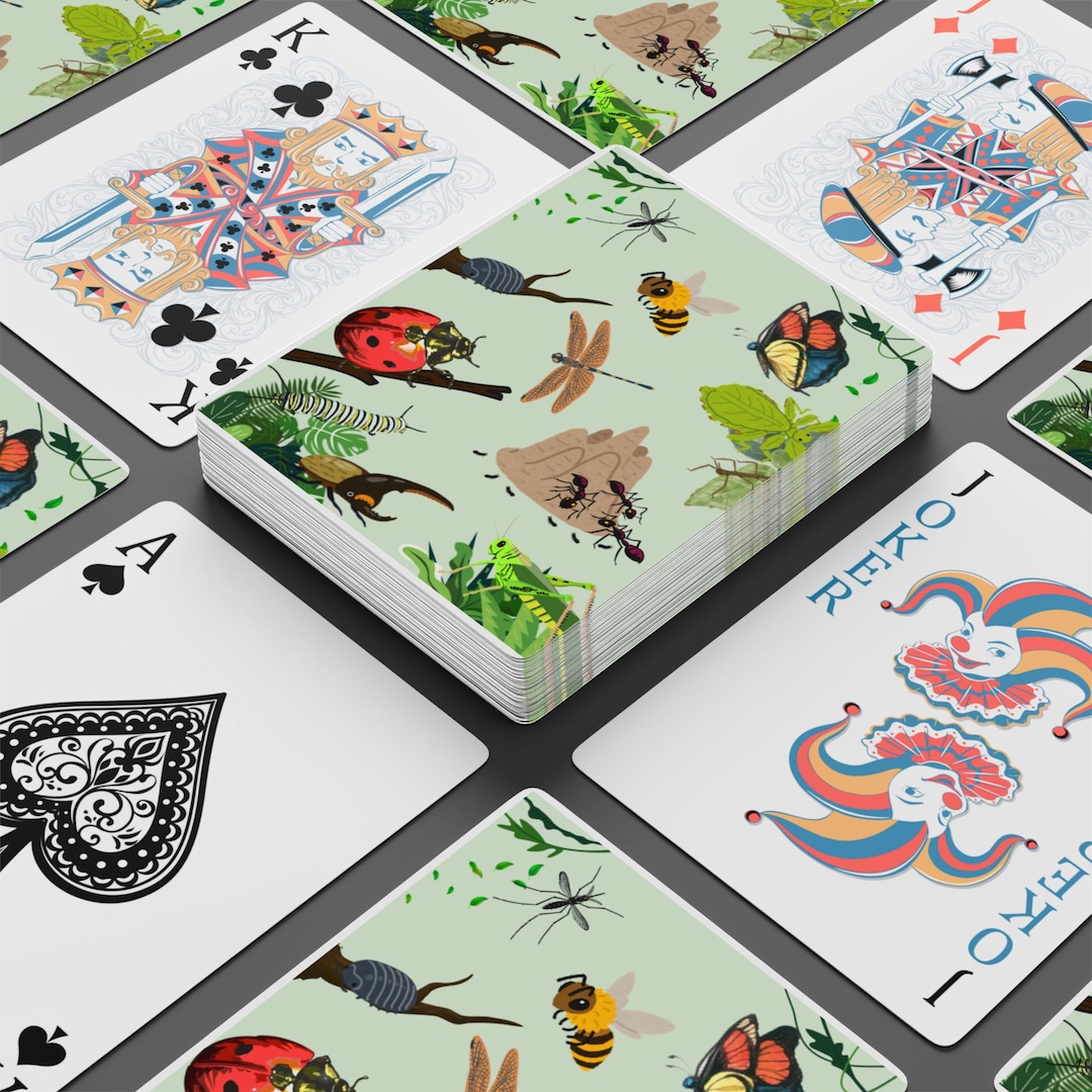 Playing Cards for Bug Lovers, Insect Enthusiast Game Deck, Entomologist ...
